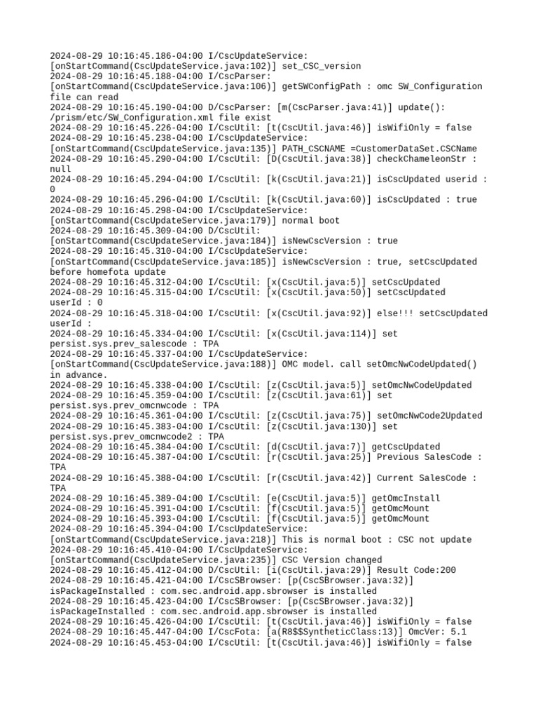 Home Fota Update Log | PDF