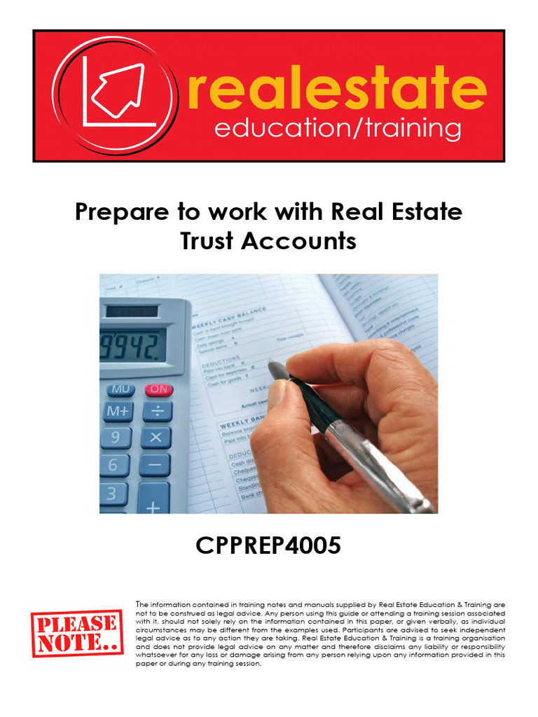 CPPREP4005 Prepare To Work With Real Estate Trust Accounts | PDF