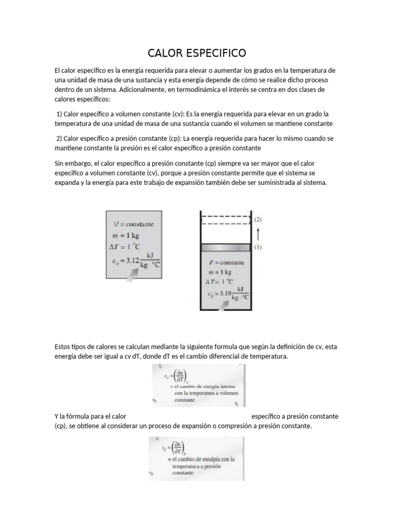 Calor Especifico - Tema 4 | PDF