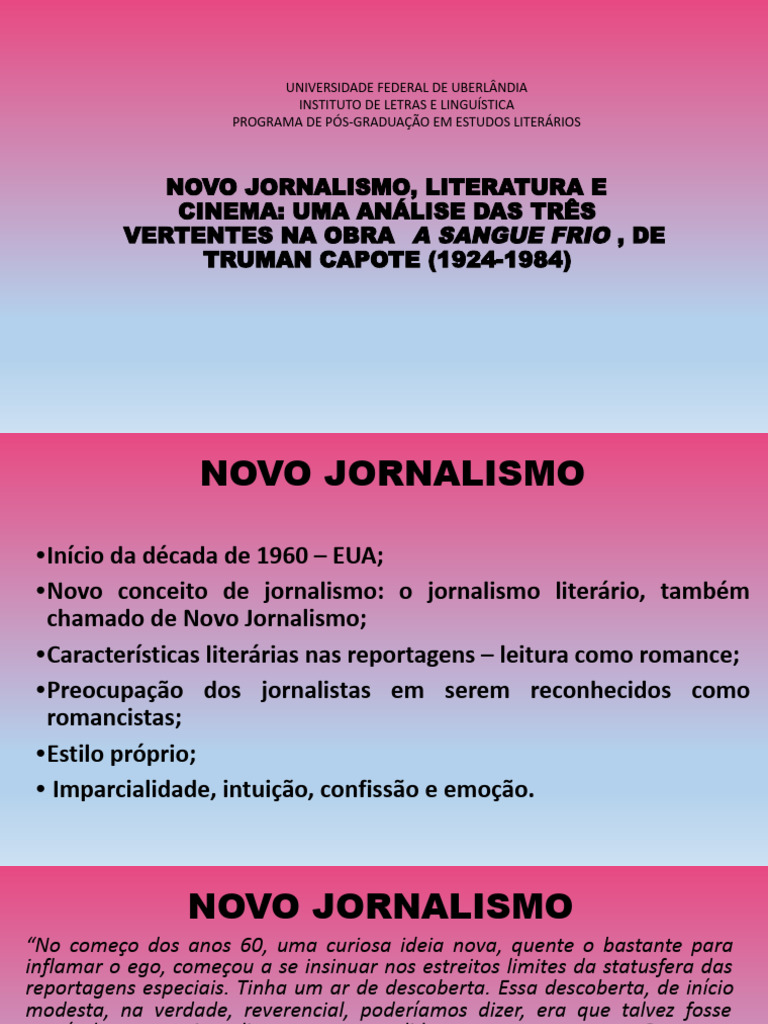 Truman Capote Novo Jornalismo | PDF