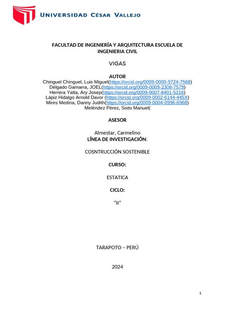 Informe Estatica | PDF