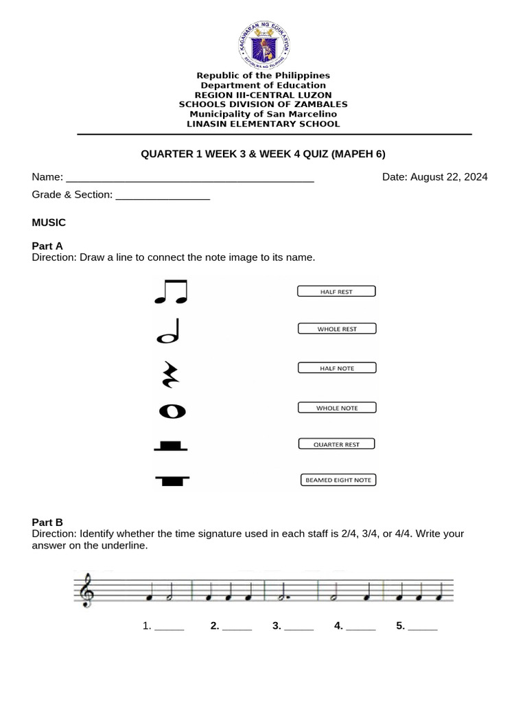 G6 W3&W4 Quiz (MAPEH) | PDF