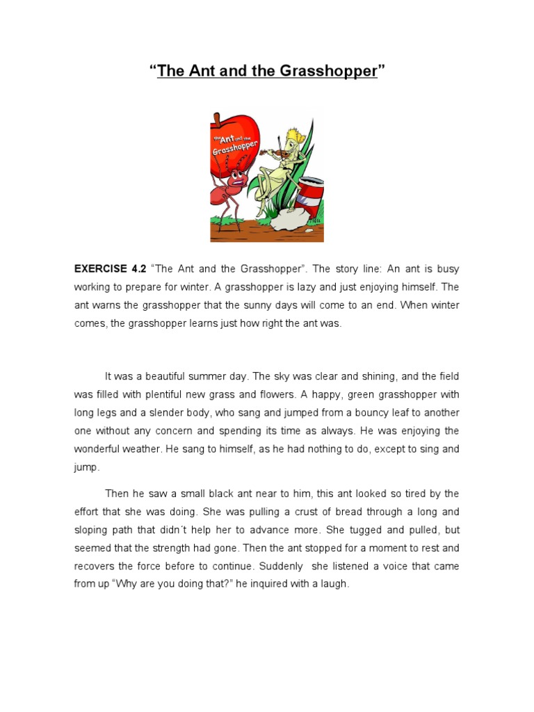 The Ant and The Grasshopper | PDF | Ant