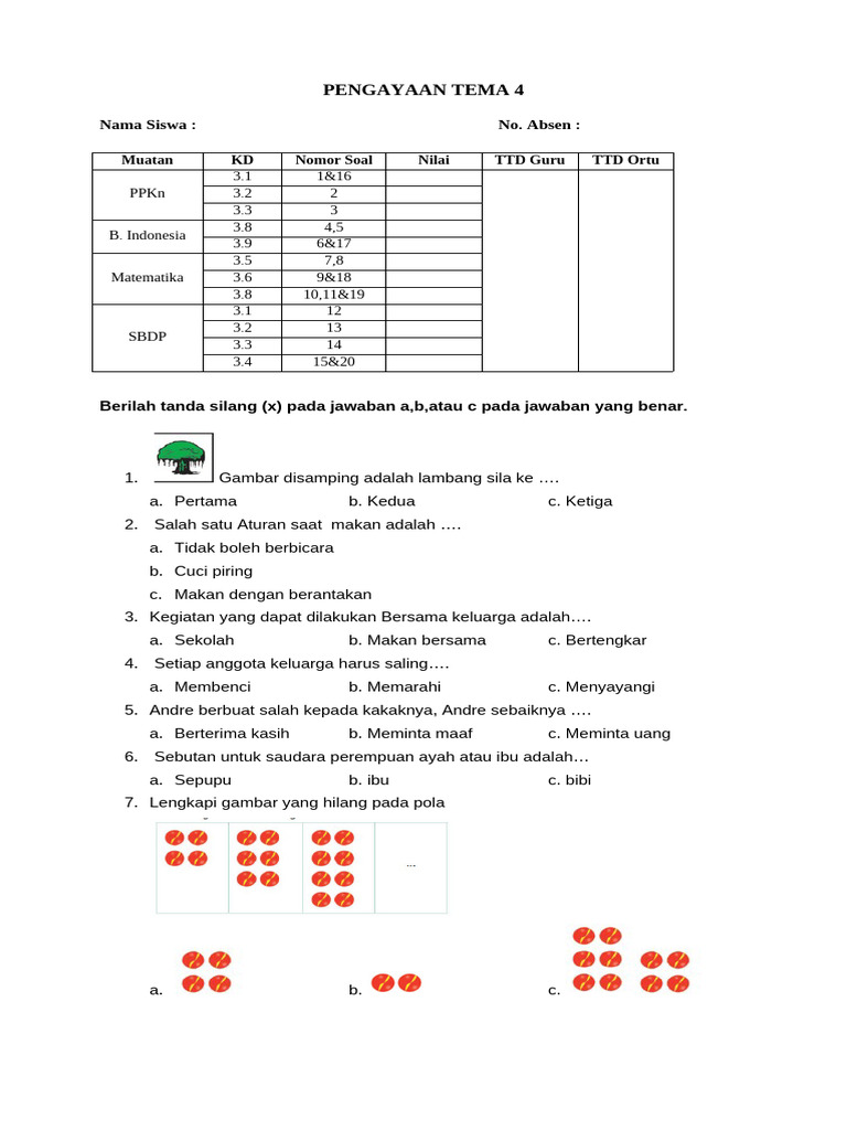Pengayaan Tema 4 Kelas 1 | PDF