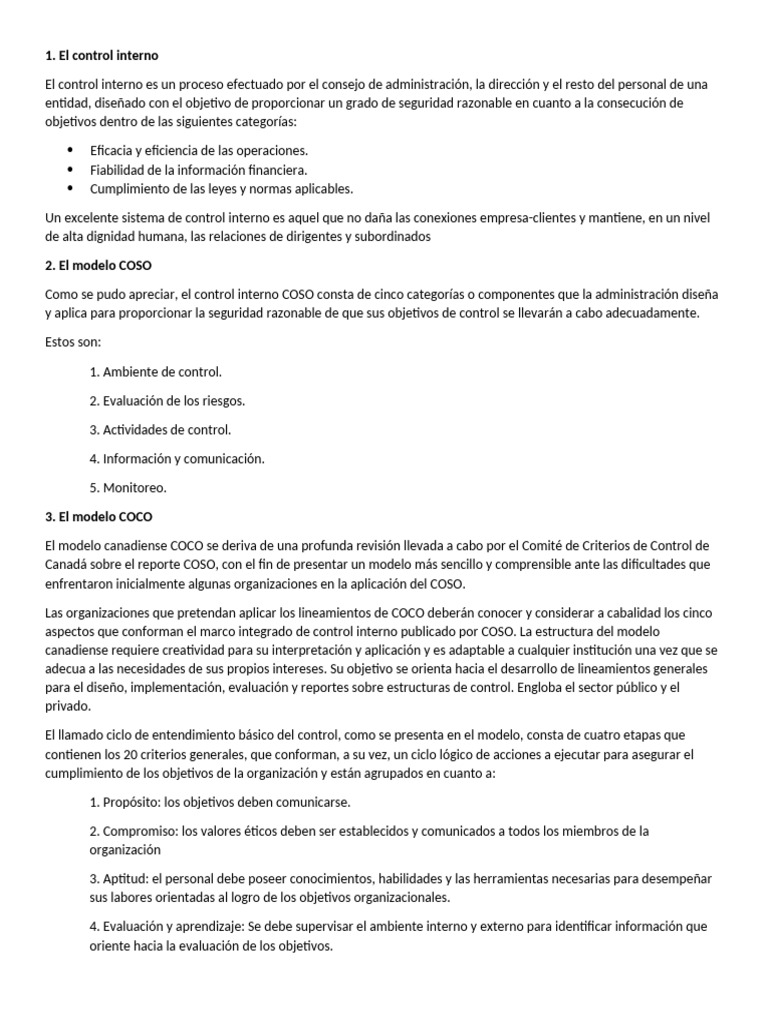 Control interno coso y coco | PDF