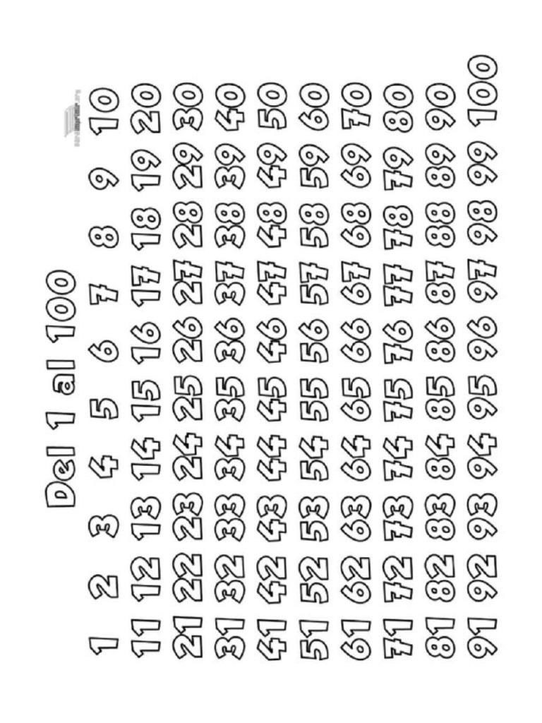 Los Numeros 1 - 100 | PDF