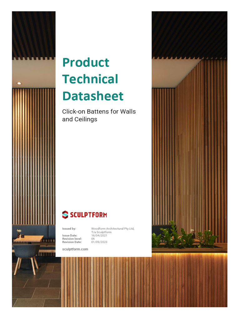 Sculptform Click On Battens - Technical Datasheet-010923 | PDF