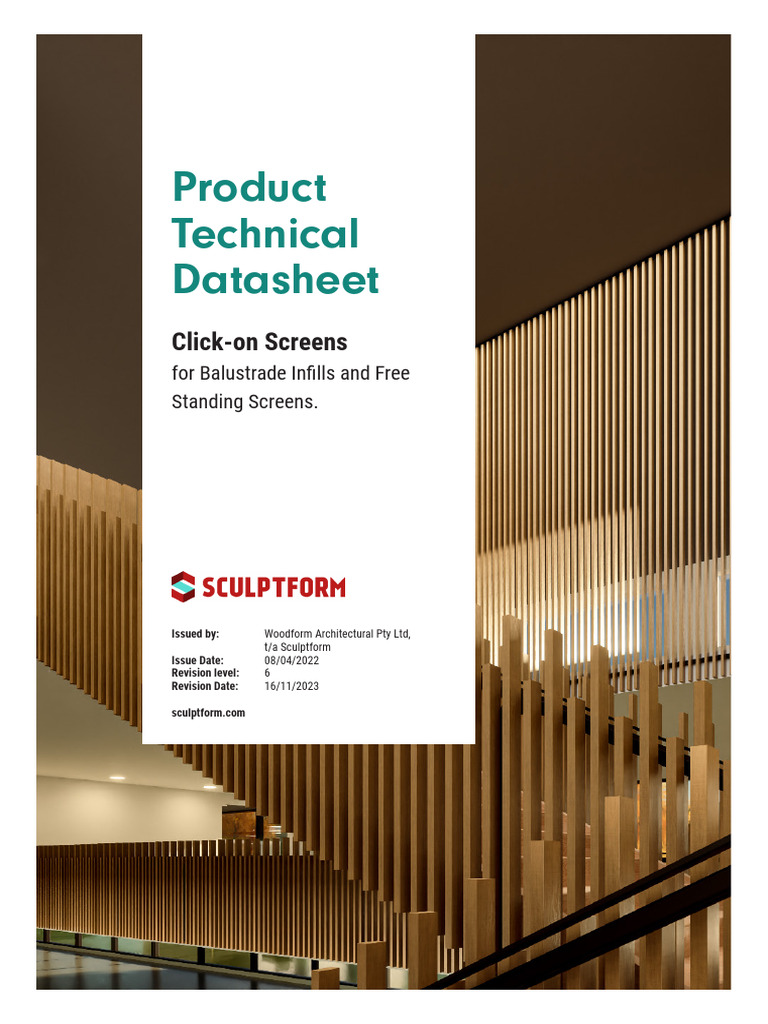 Sculptform Click On Screens - Technical Datasheet 16112023 | PDF
