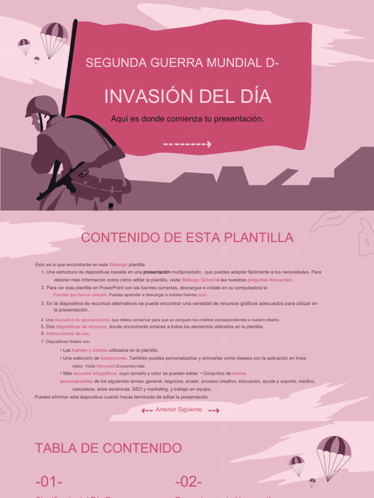 World War II D-Day Invasion XL Pink Variant by Slidesgo | PDF