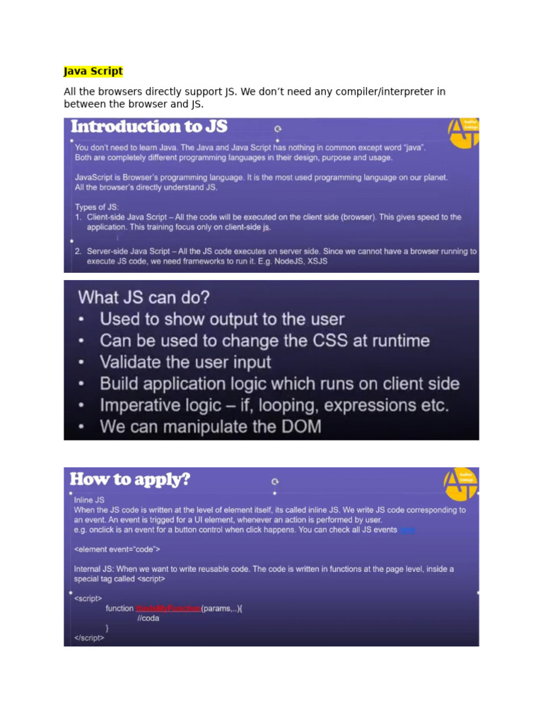 Lesson5 - JS introduction | PDF