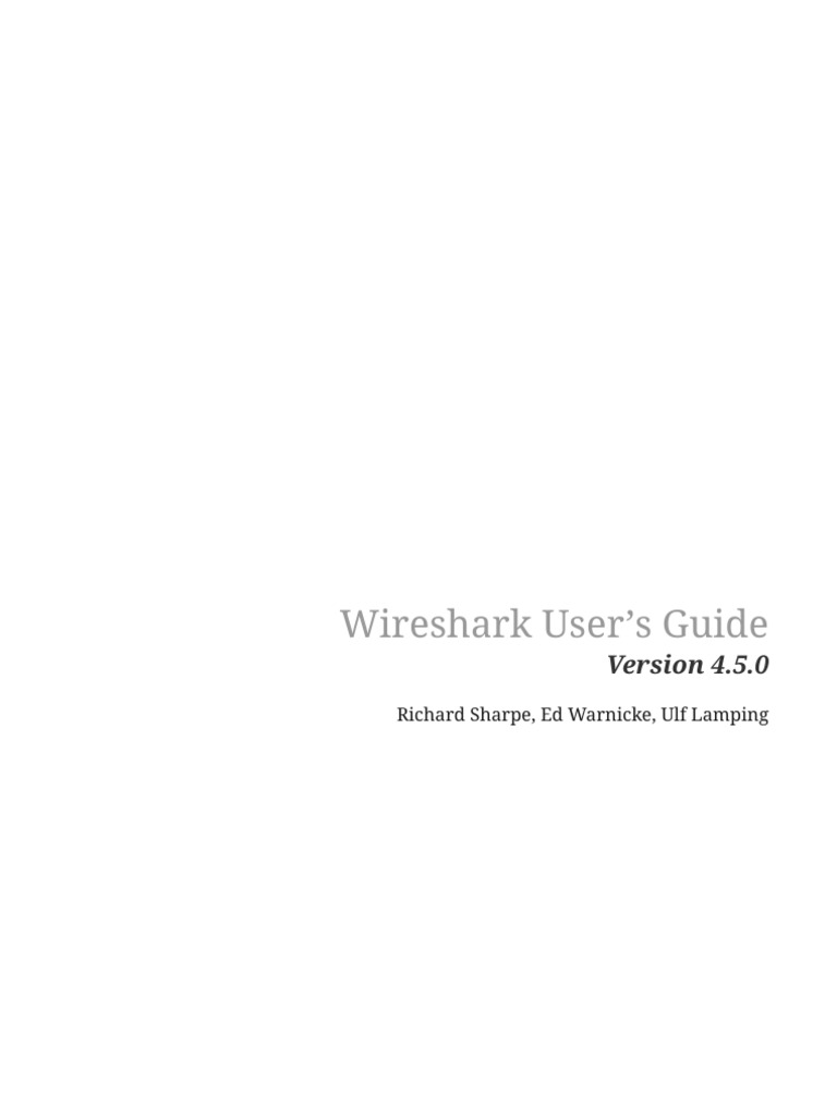 Wireshark User's Guide | PDF