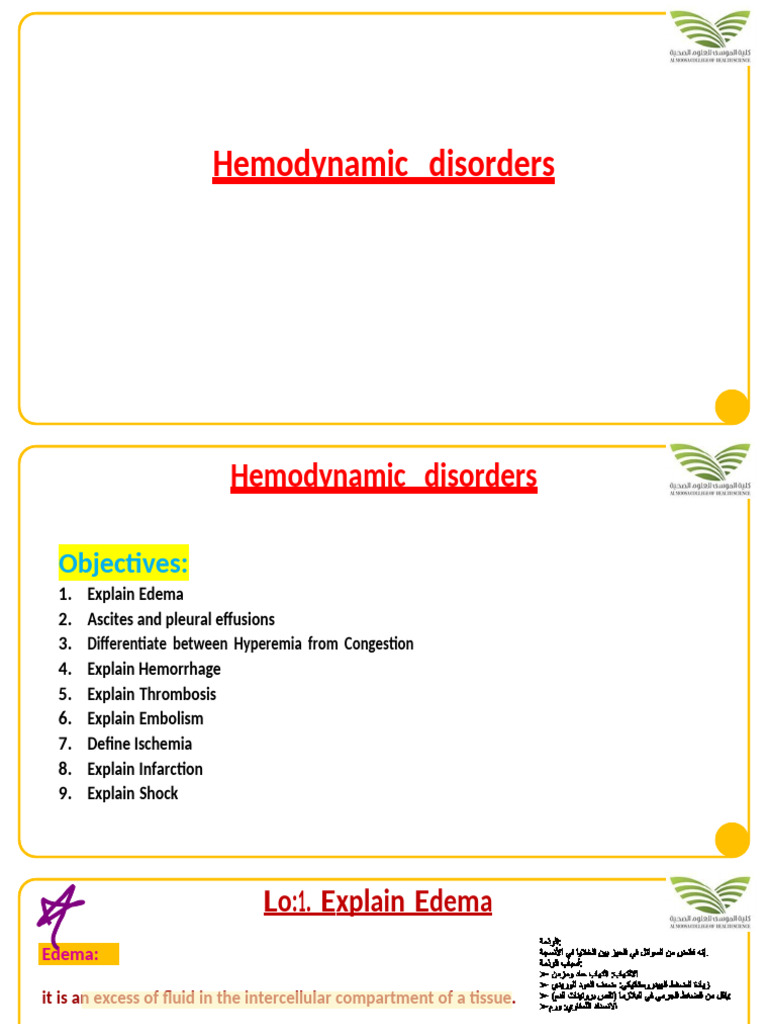 5) Hemodynamic Disorders | PDF | Thrombosis | Science & Mathematics