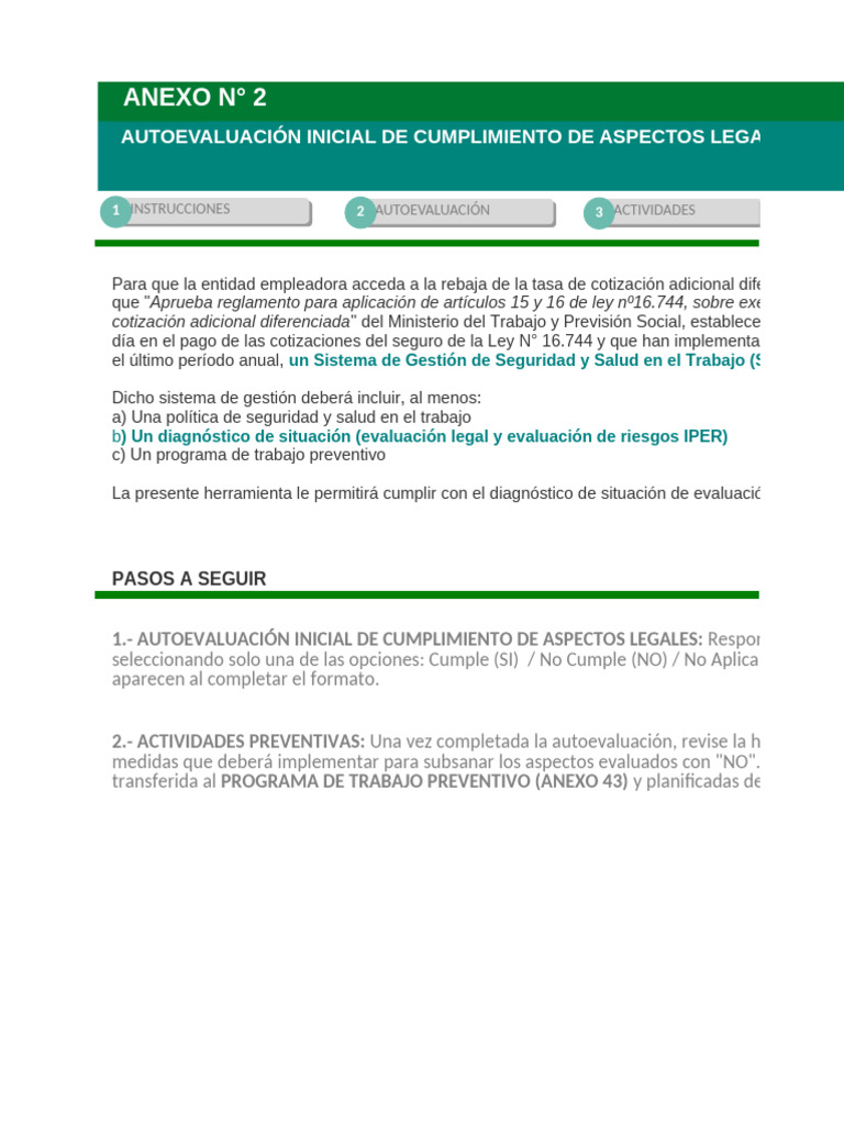 Autoevaluación Inicial de Cumplimiento de Aspectos Legales | PDF