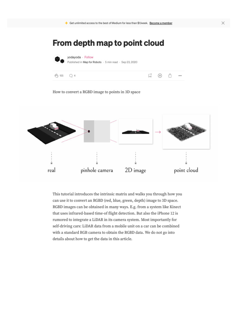 From Depth Map To Point Cloud. How To Convert A RGBD Image To Points | PDF | Matrix (Mathematics ...