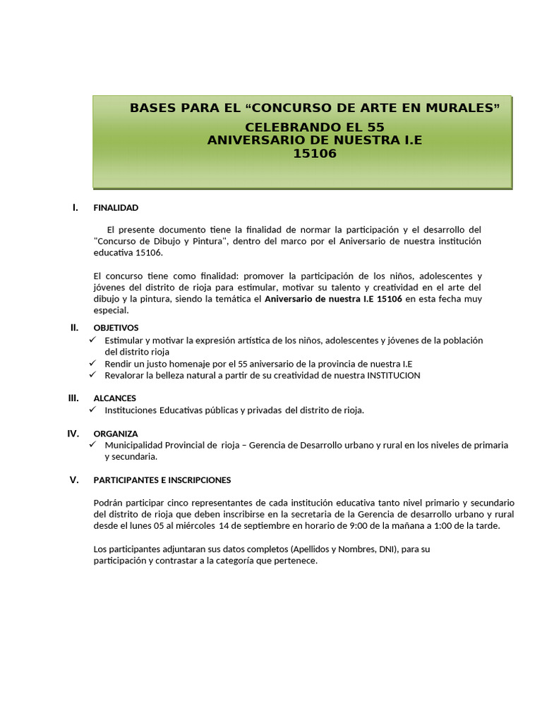 Concurso Arte Murales | PDF