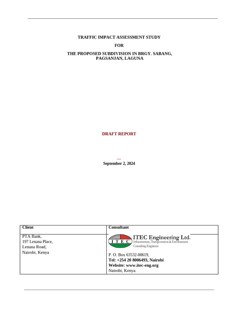Traffic impact assessment report PDF