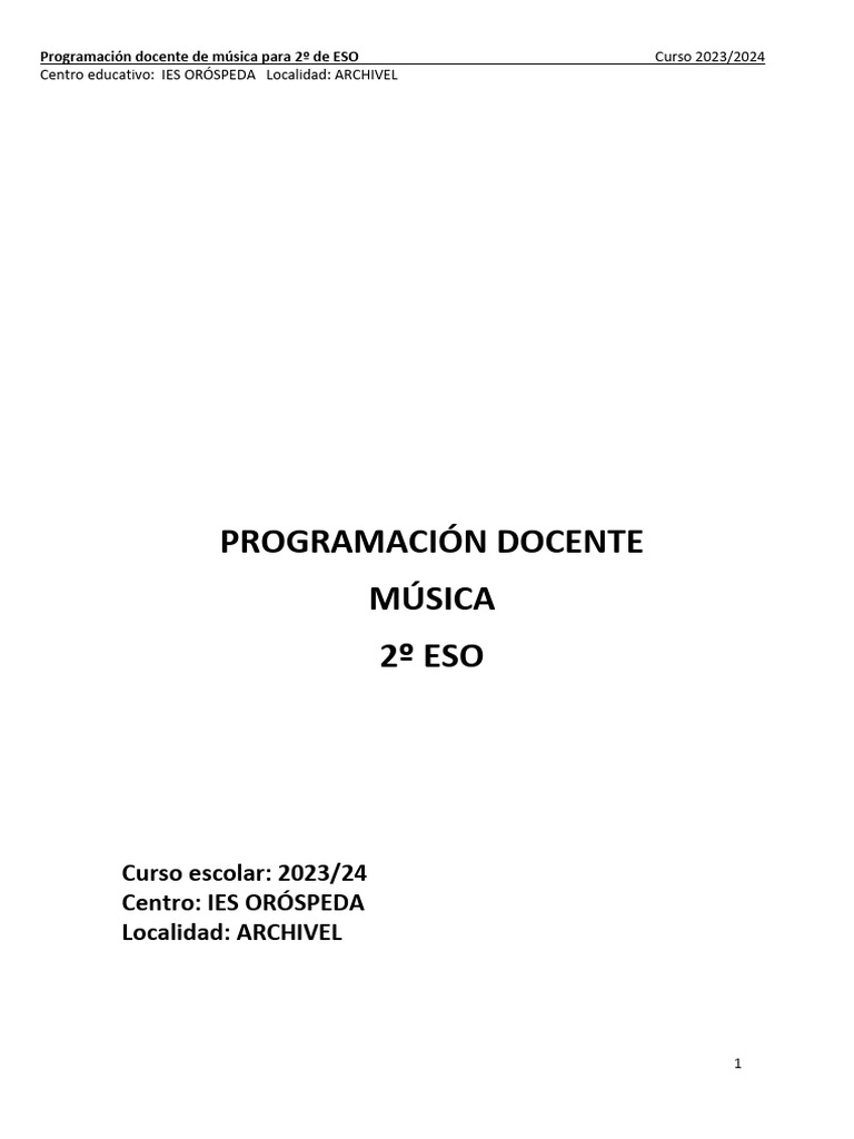 Musica 2 Eso | PDF