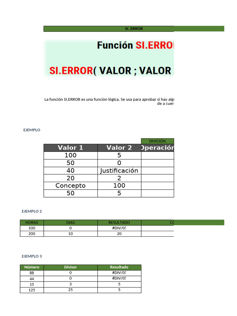 Clase 5 - Función Si - Error | PDF