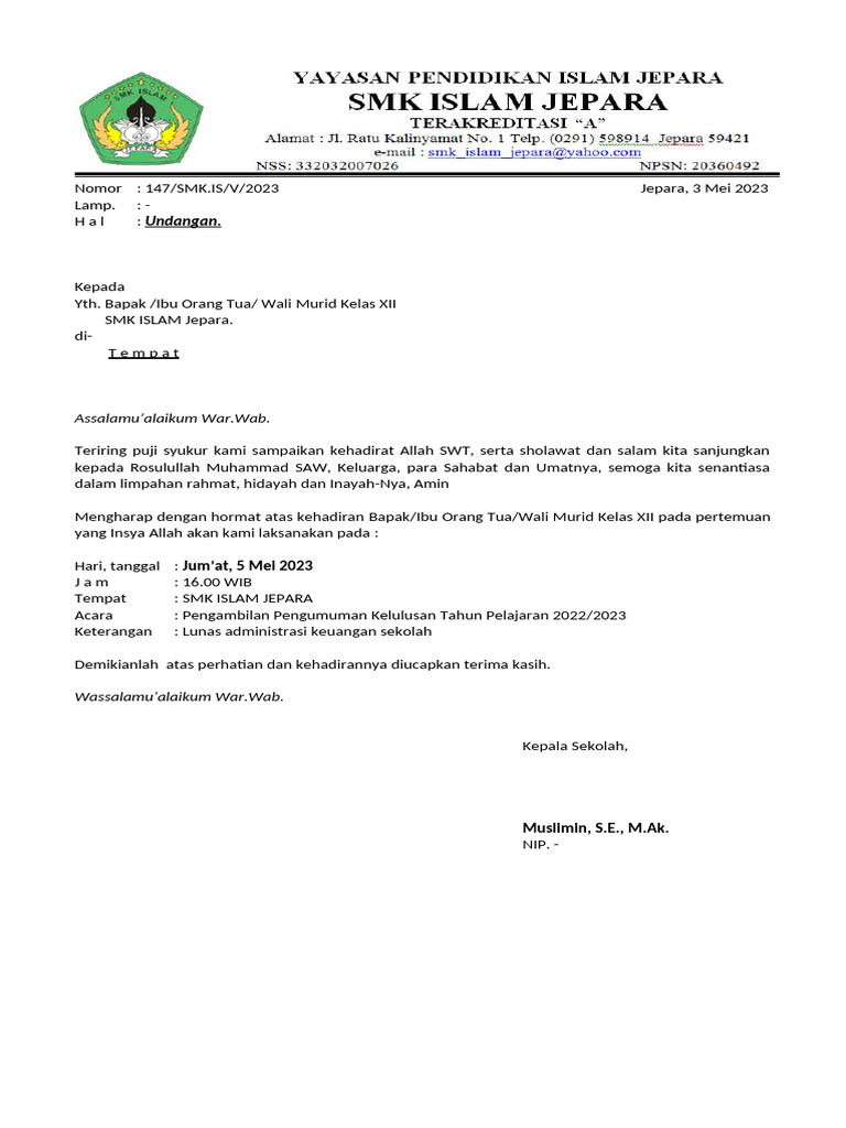 Undangan Kelulusan | PDF