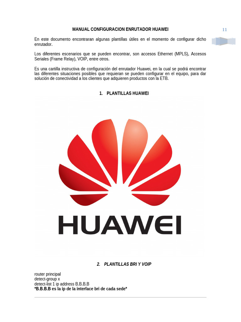 Cartilla Configuracion Huawei | PDF