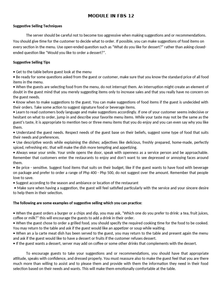 FBS Module For Friday | PDF