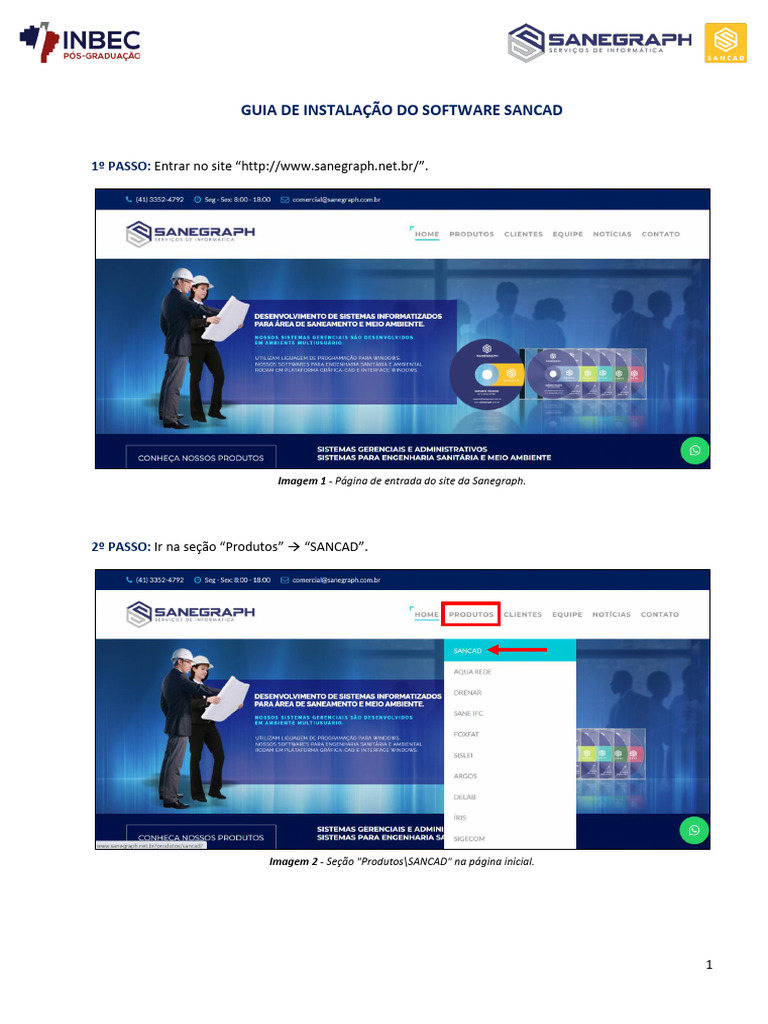 PRCE - Guia de Instalação Do Software SANCAD | PDF