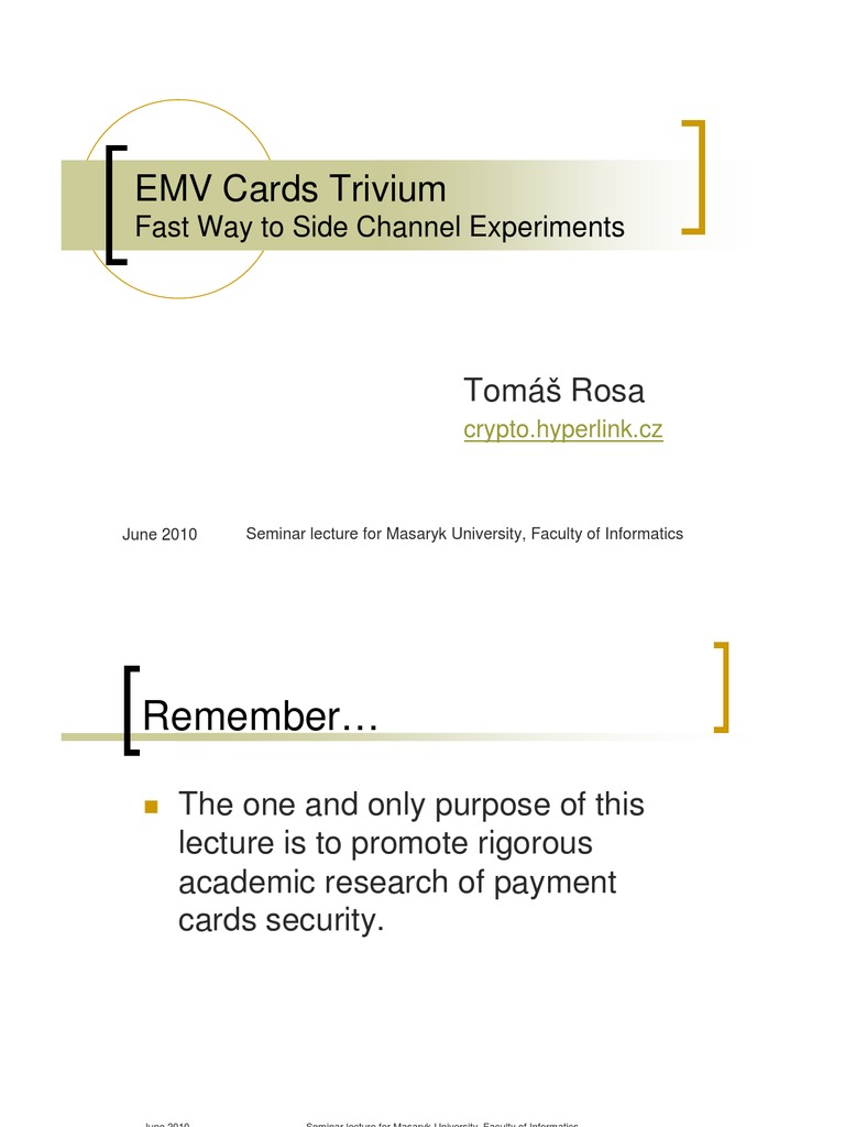Emv Side Channels v1 | Download Free PDF | Emv | Authentication