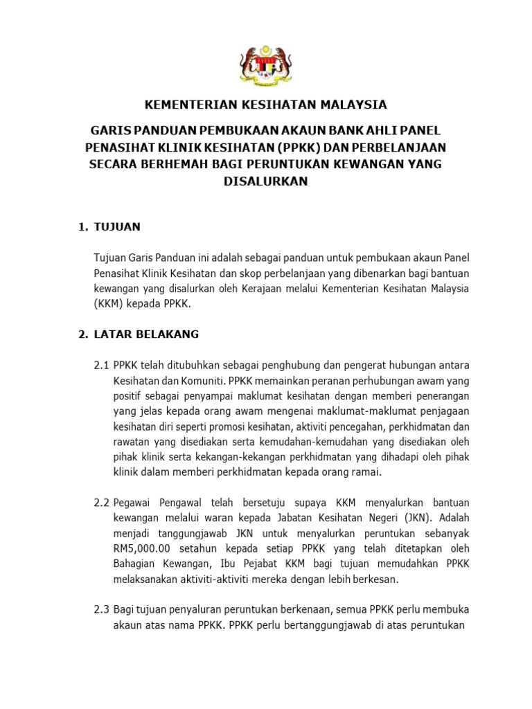 Garis Panduan PPKK 2024 | PDF