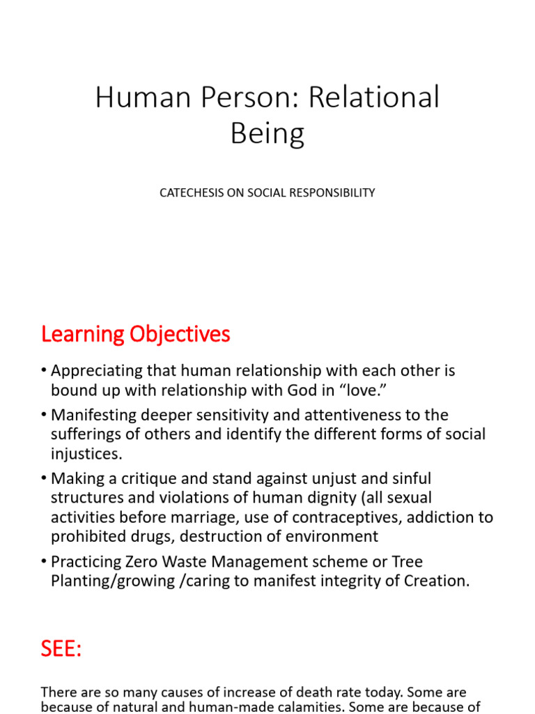Human Person Relational Being Lesson | PDF