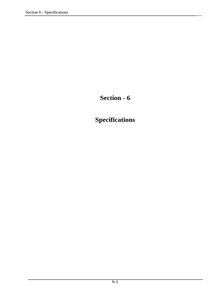 Section 6 - Specifications | PDF