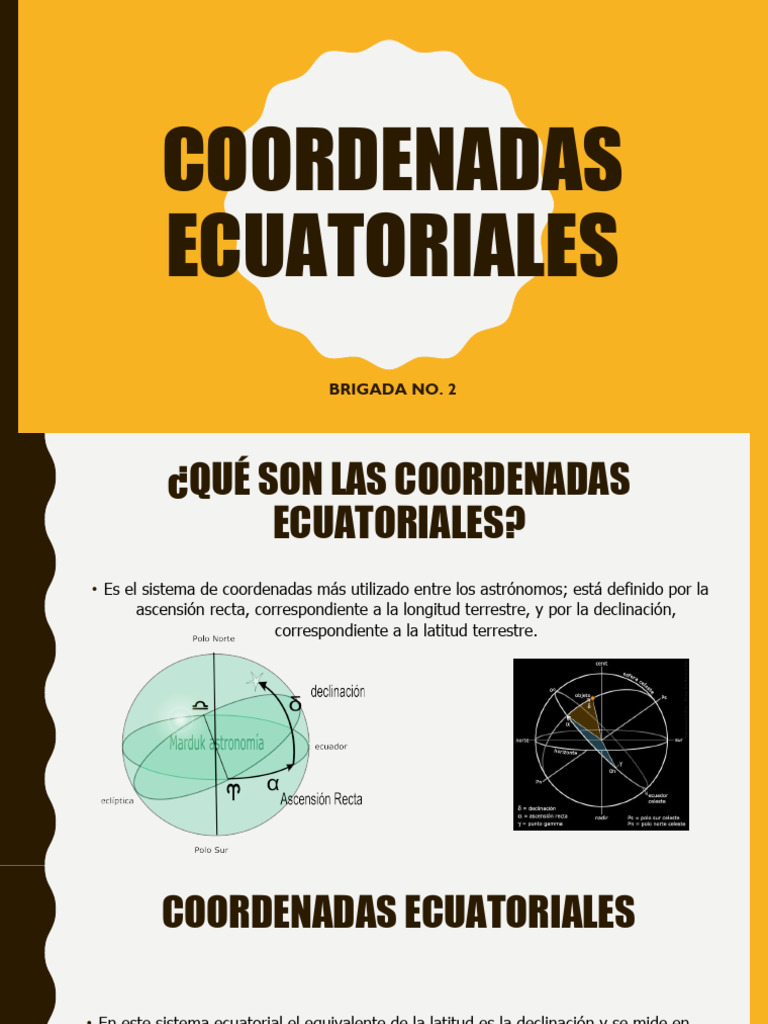 Introducción a las Coordenadas Ecuatoriales | PDF | Sistema coordinado ...