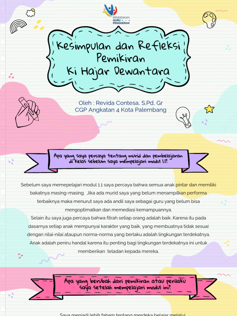 Kesimpulan Dan Refleksi Pemikiran KHD | PDF