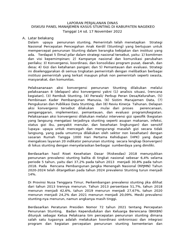 Contoh Laporan Perjadin Monev AKS | PDF