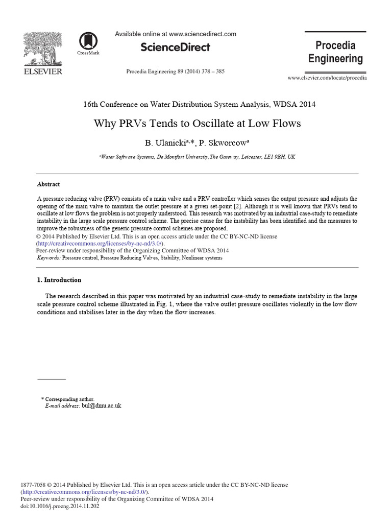 Why PRVs Tends To Oscillate at Low Flows | PDF