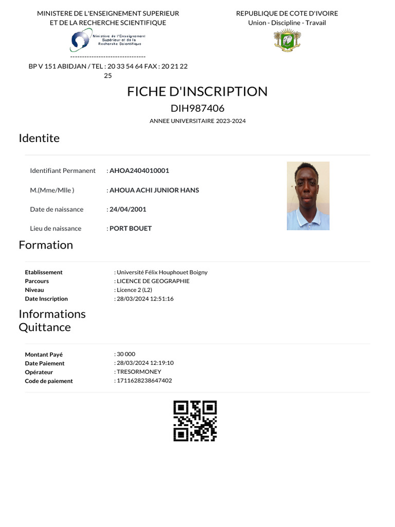 Quittance Paiement | PDF