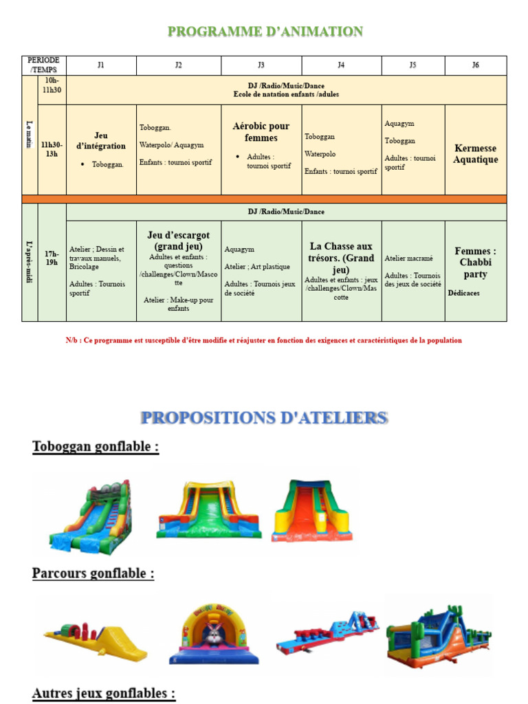 Programme d’Animation | PDF