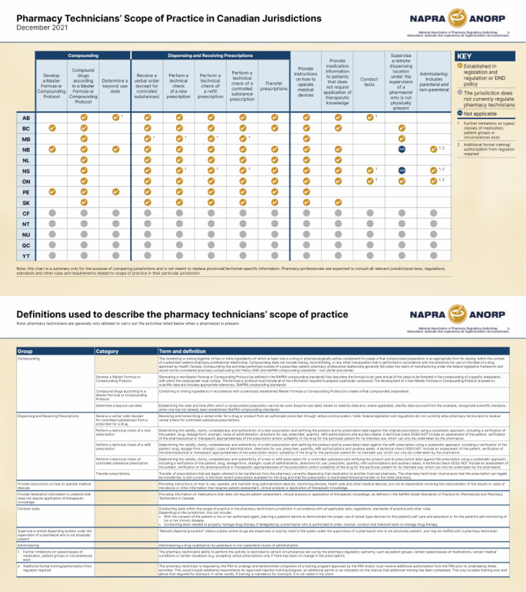 NAPRA PT Scope of Practice in Canada Chart 2021 12 EN | PDF