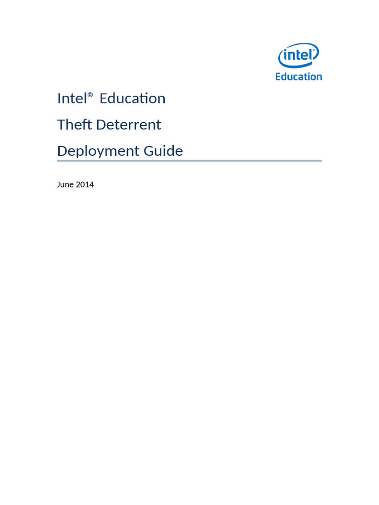 Intel Education Theft Deterrent Deployment Guide | PDF