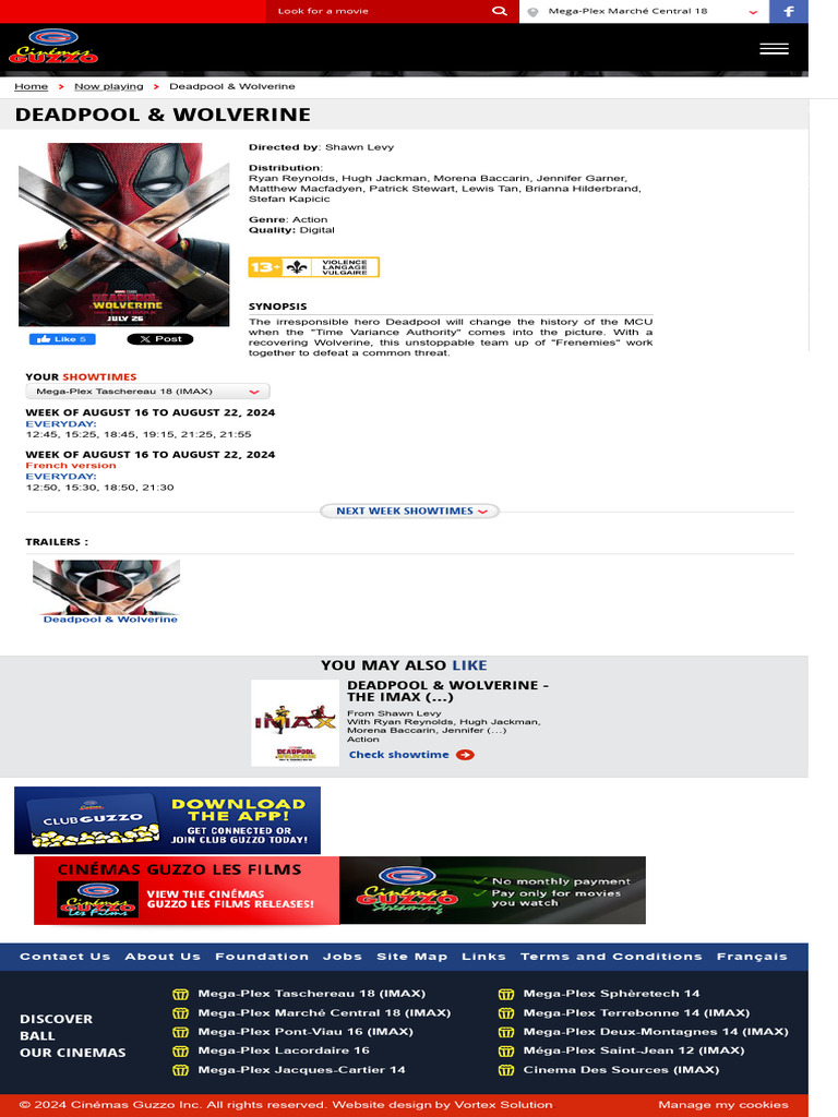 Deadpool & Wolverine Movie Trailer and Schedule Guzzo | PDF