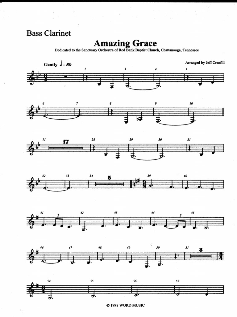 Amazing Grace - Bass Cl | PDF