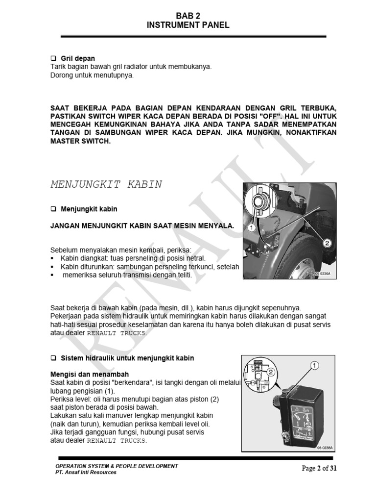 Menjungkit Kabin: Bab 2 Instrument Panel | PDF