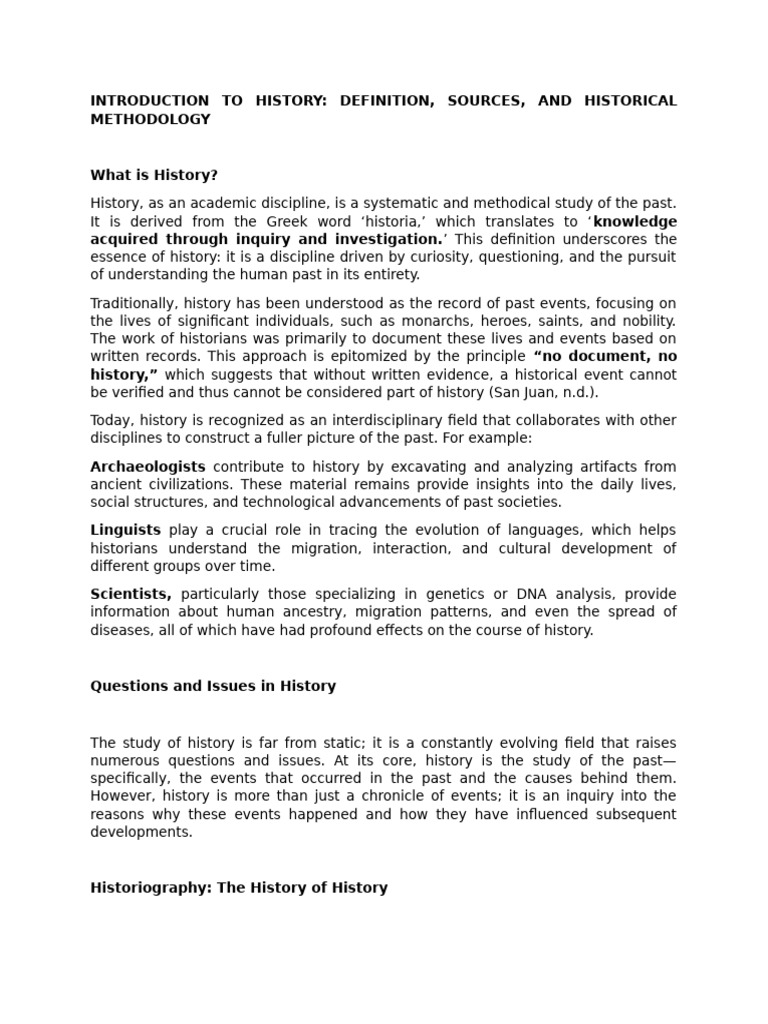 Introduction To History | PDF