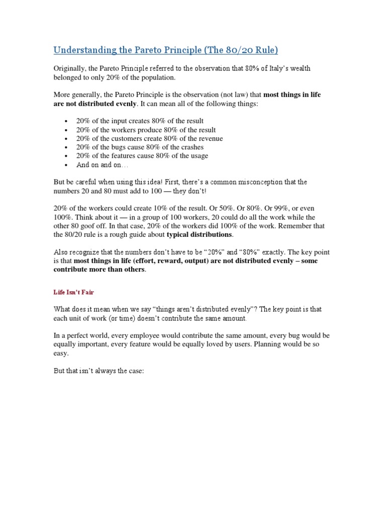 Understanding The Pareto Principle | PDF | Science | Philosophical Science