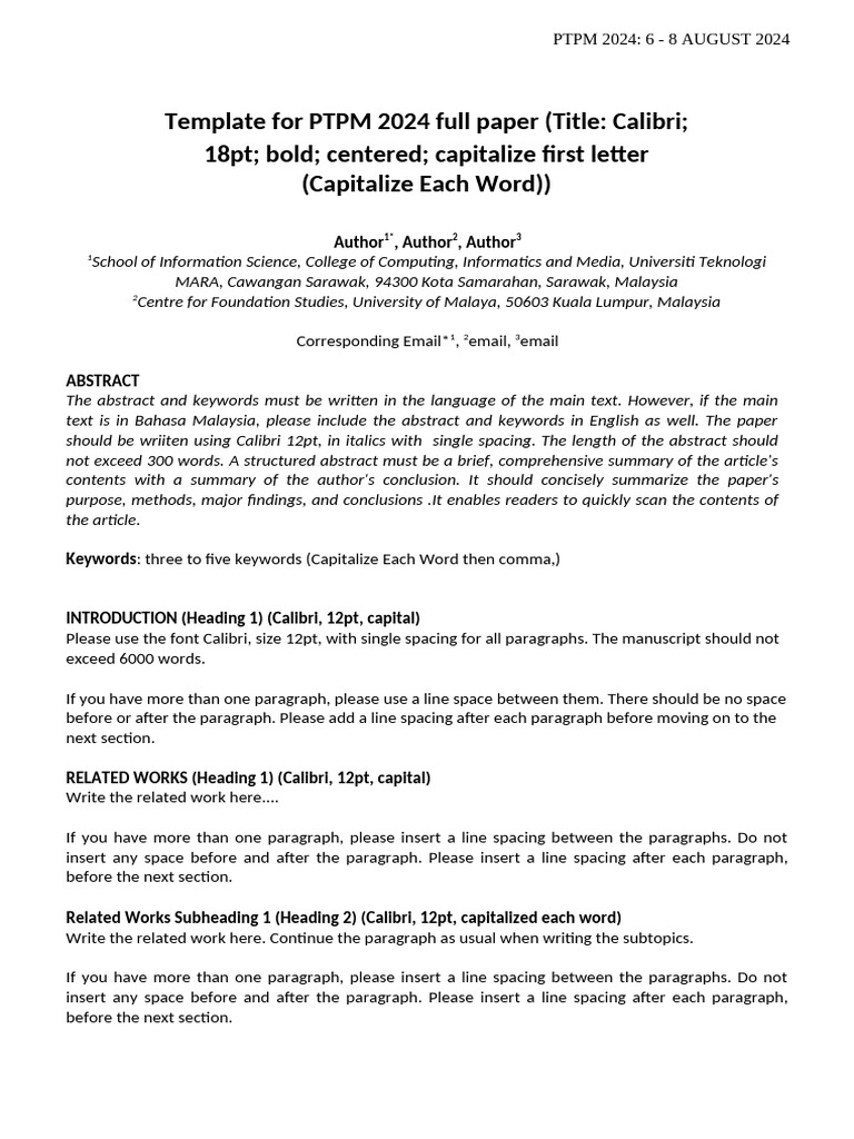 Template Full Paper PTPM 2024 | PDF