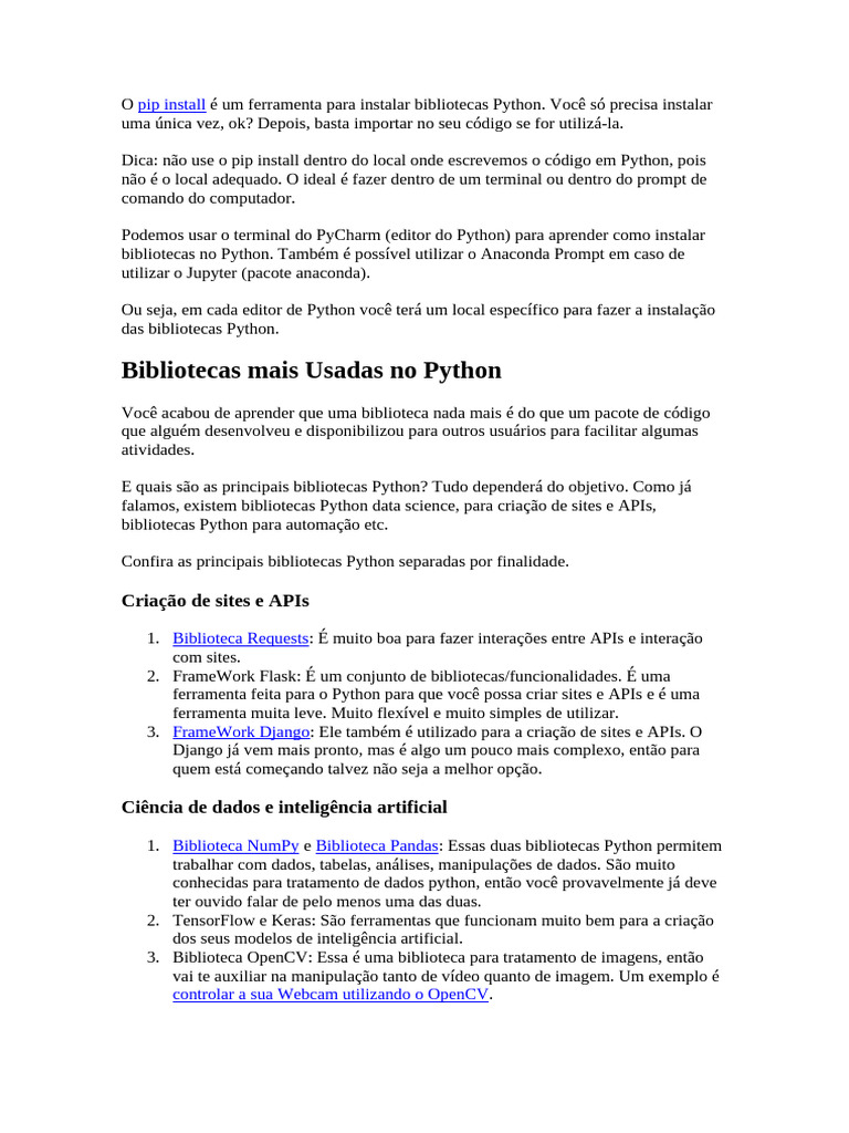 Biblioteca Python | PDF