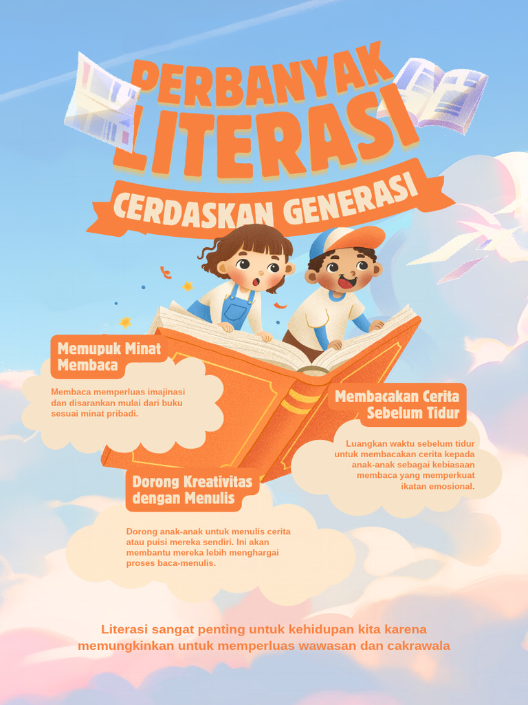 Poster Meningkatkan Minat Literasi | PDF | Fiksi Umum