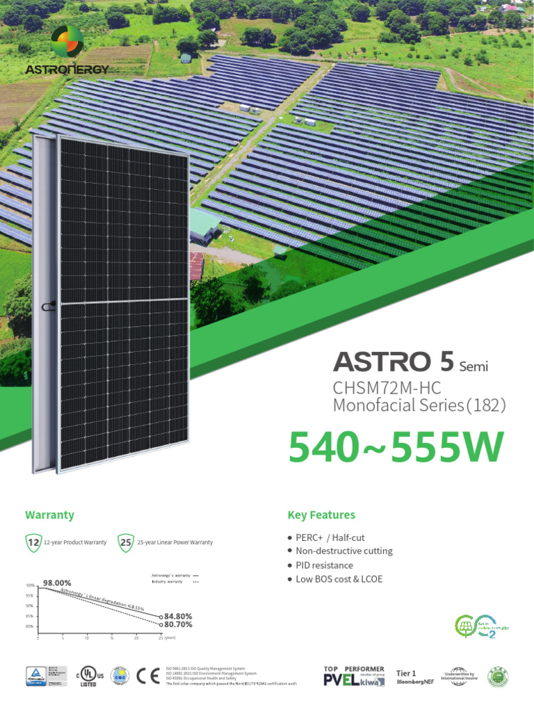 DATASHEET ASTRONERGY 550W | PDF