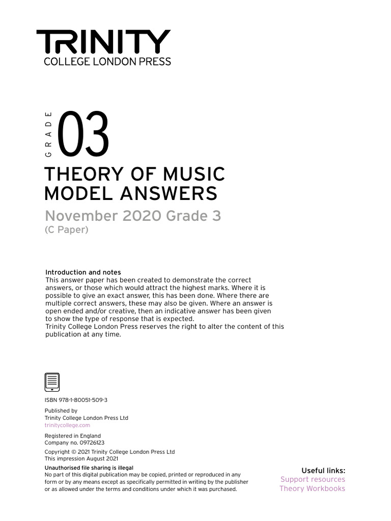 Theory Model Answers 2020 Nov C - Grade 3 | PDF