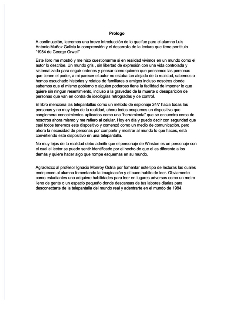 PDF Resumen Del Libro 1984 George Orwell - Compress | PDF