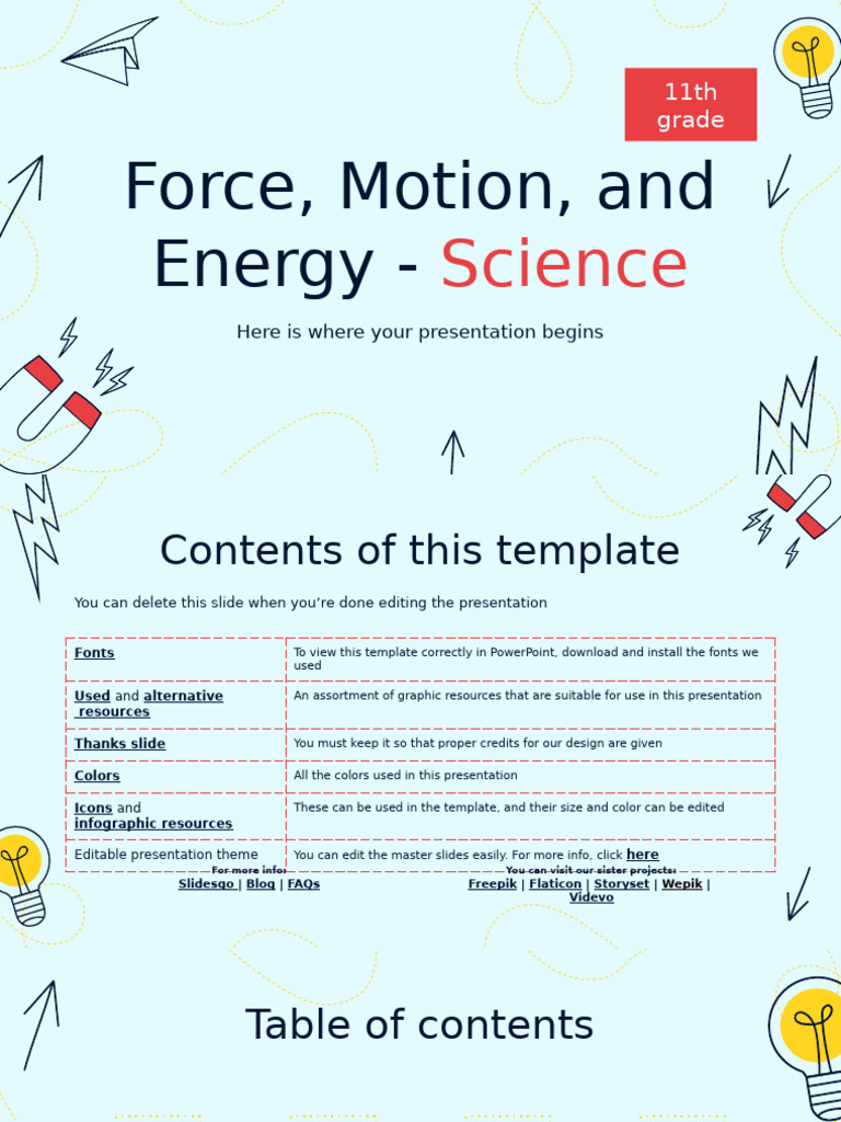 Force Motion and Energy Science 11th Grade | PDF